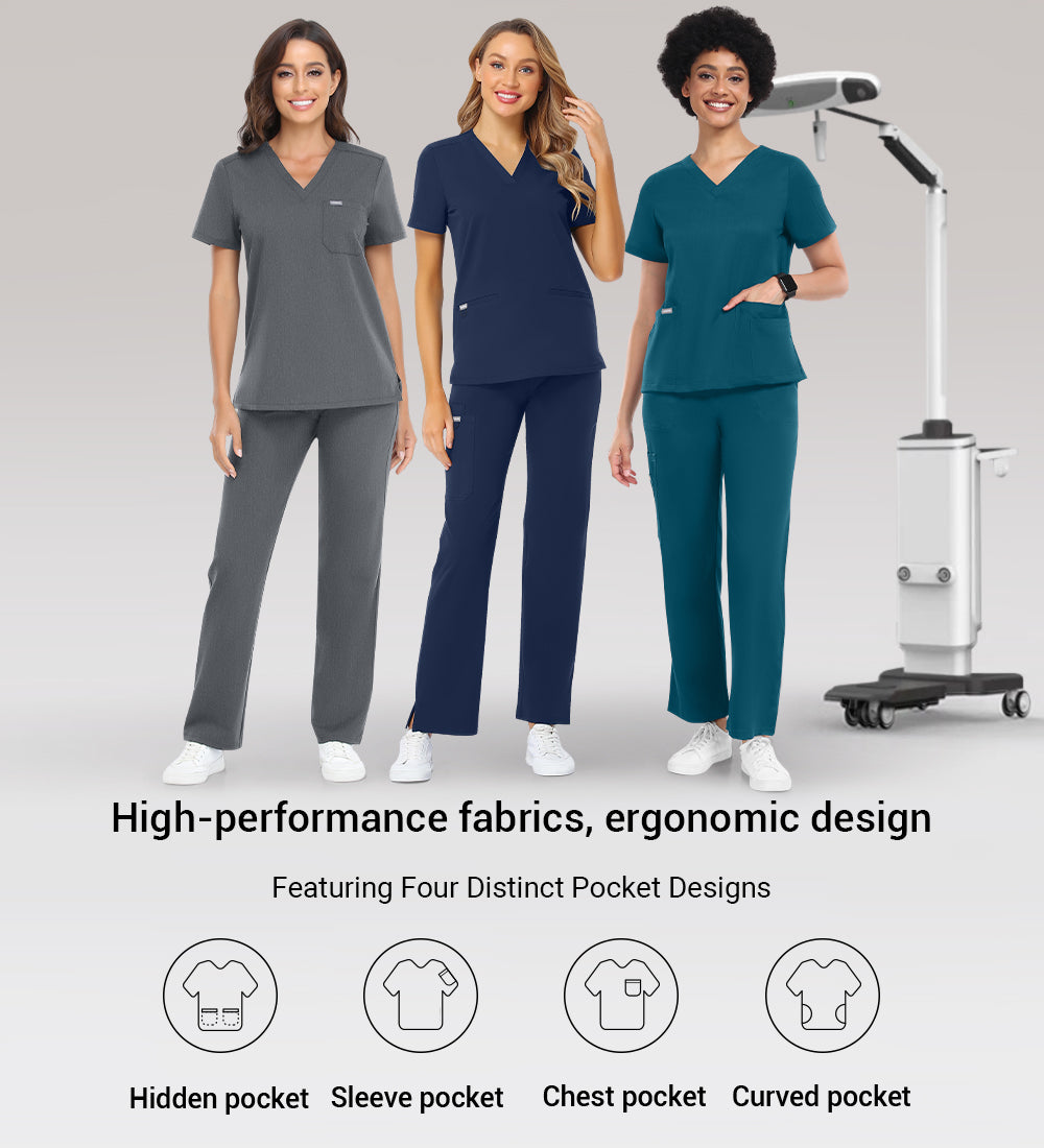 SoftTouch™ 3 Pockets Scrub Top – COMENII