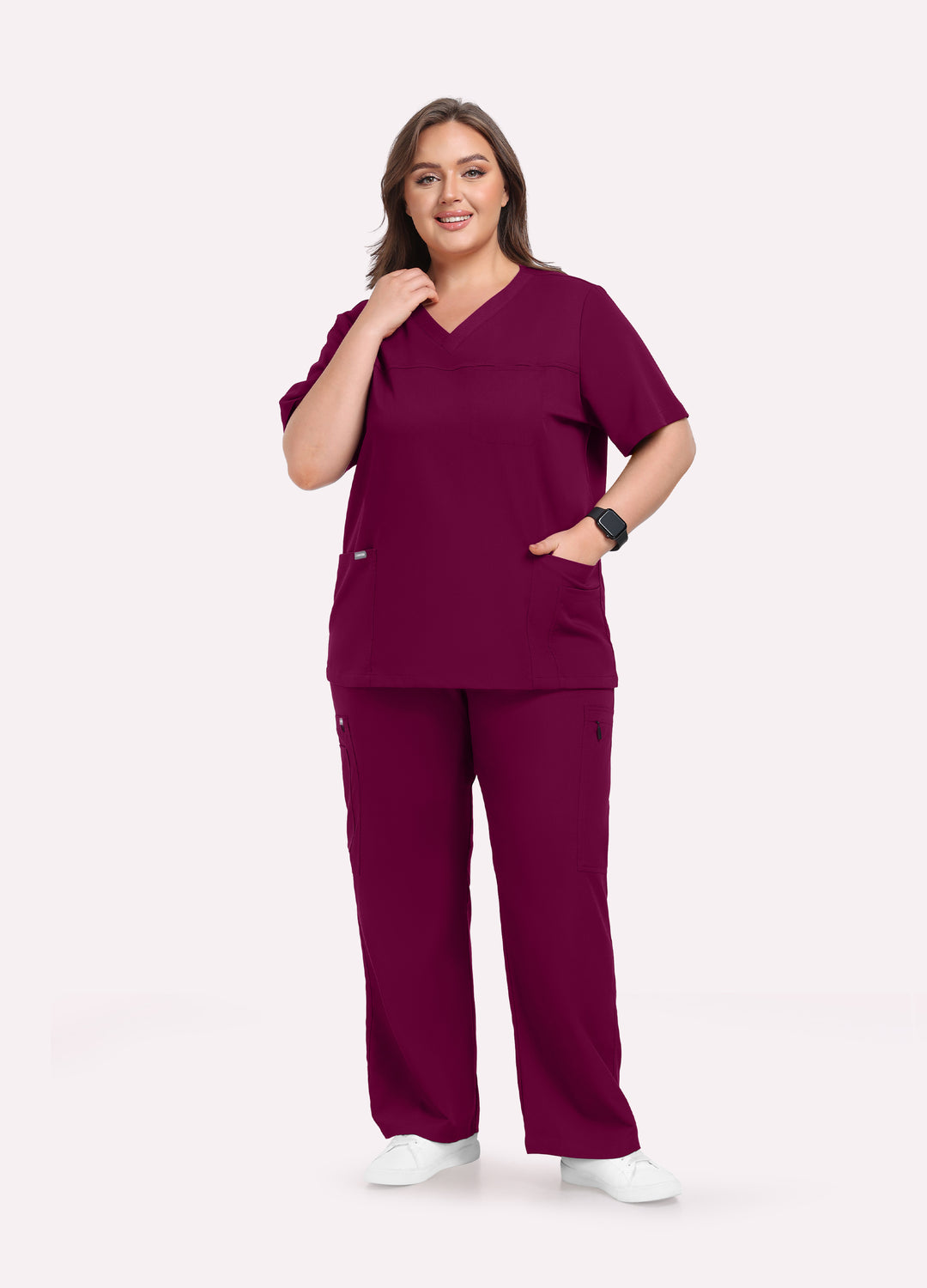 StyleFlex™ Plus Size Scrub Top – COMENII